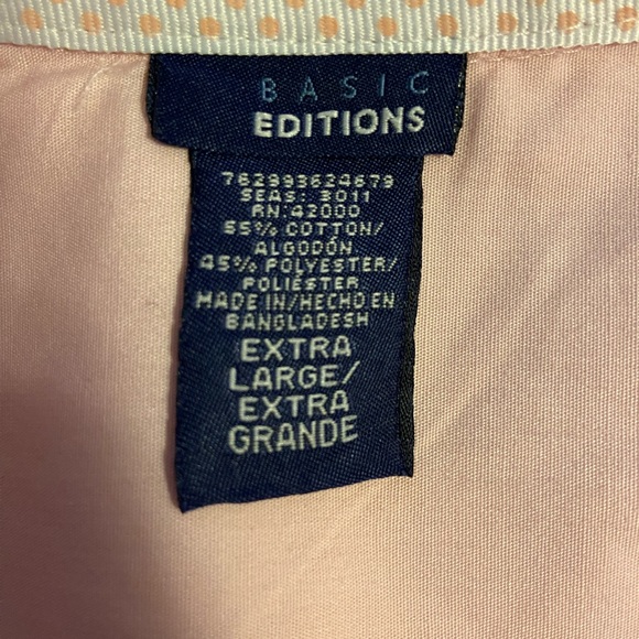 Basic Editions | Tops | Womens Basic Editions Brand Pink Button Down ...